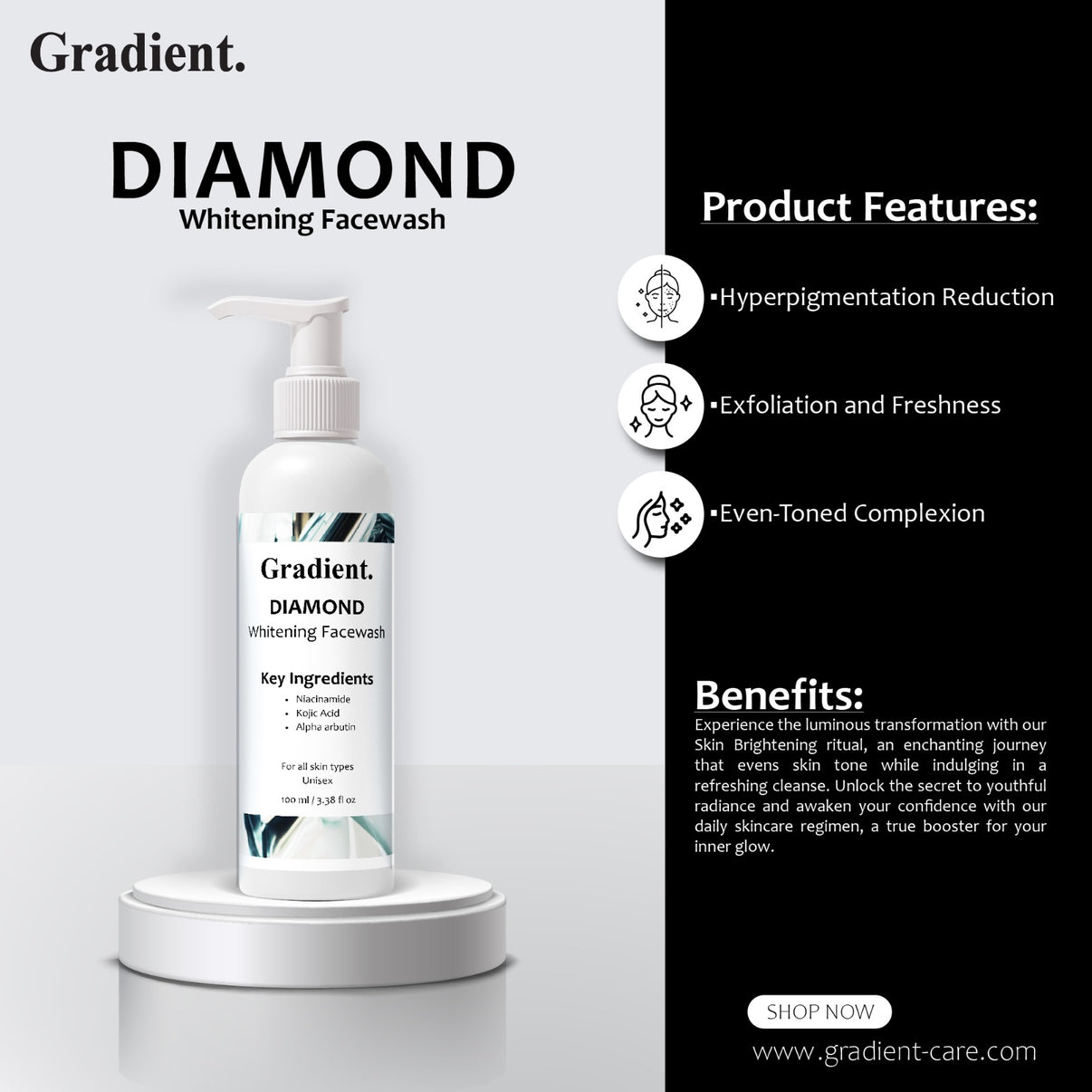 DIAMOND - Whitening Facewash – Gradient Care
